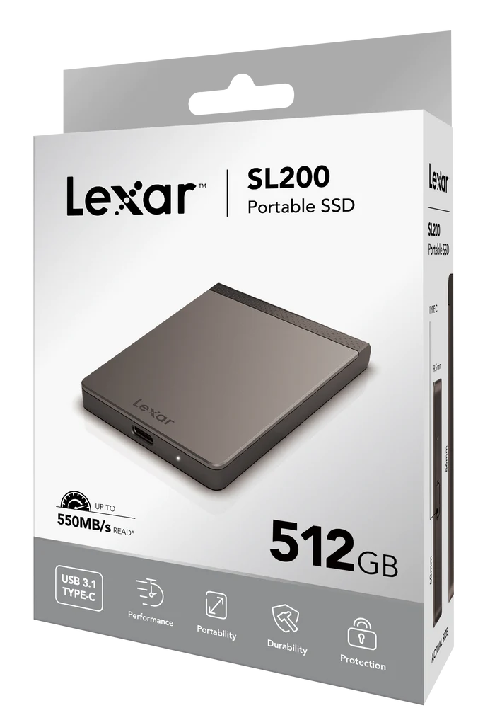SSD portátil Lexar SL200 de 512 GB - Super Smart